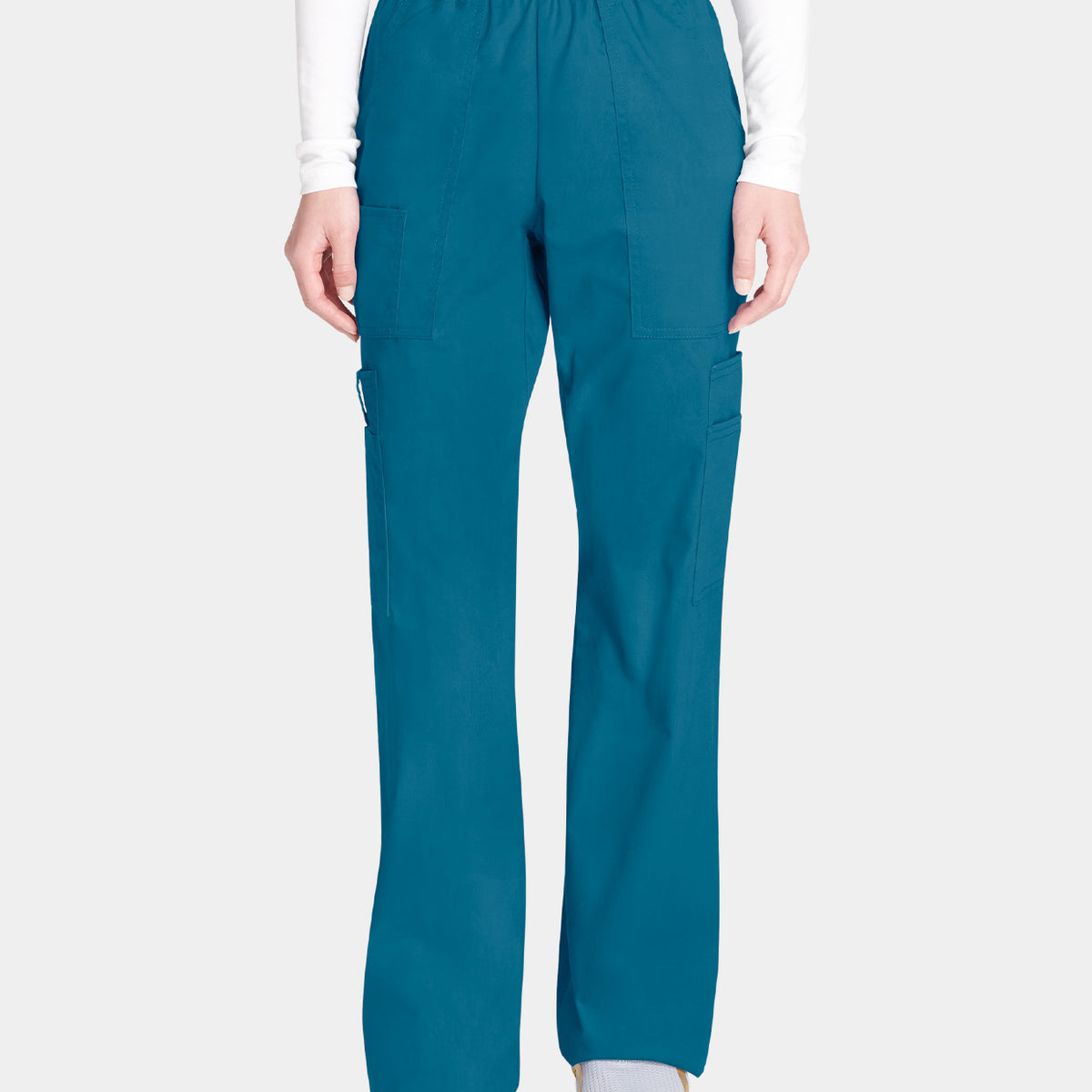 Cherokee Women's Core Stretch Mid Rise Pull-On Cargo Scrub Trousers ...