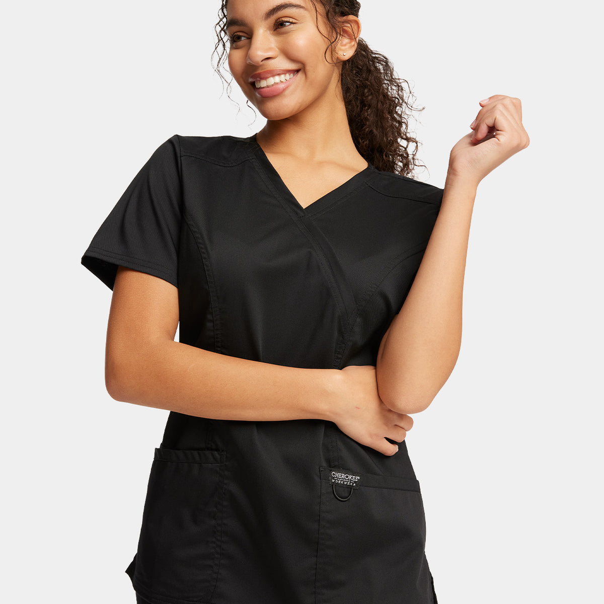 Cherokee WW Revolution Women's Mock Wrap Scrub Top WWE610 – Happythreads UK