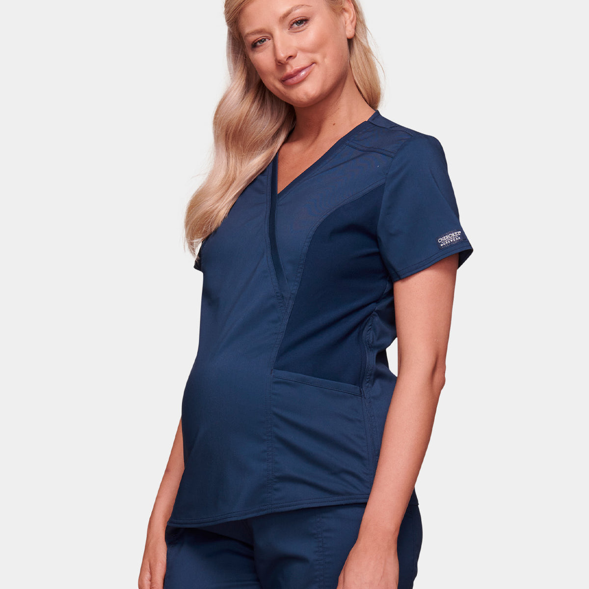 Cherokee WW Revolution Maternity Mock Wrap Scrub Top WWE688 ...