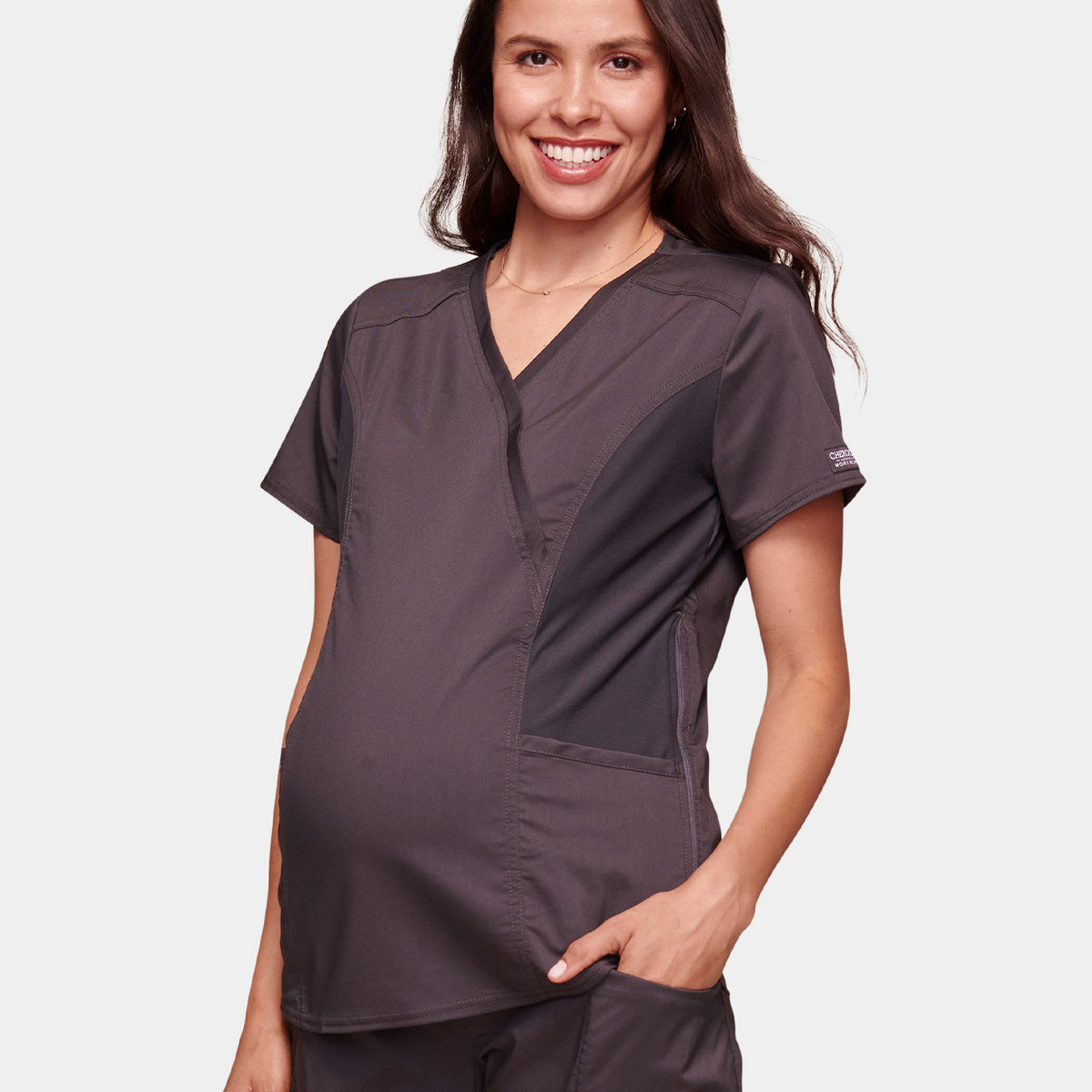 Cherokee WW Revolution Maternity Mock Wrap Scrub Top WWE688 ...