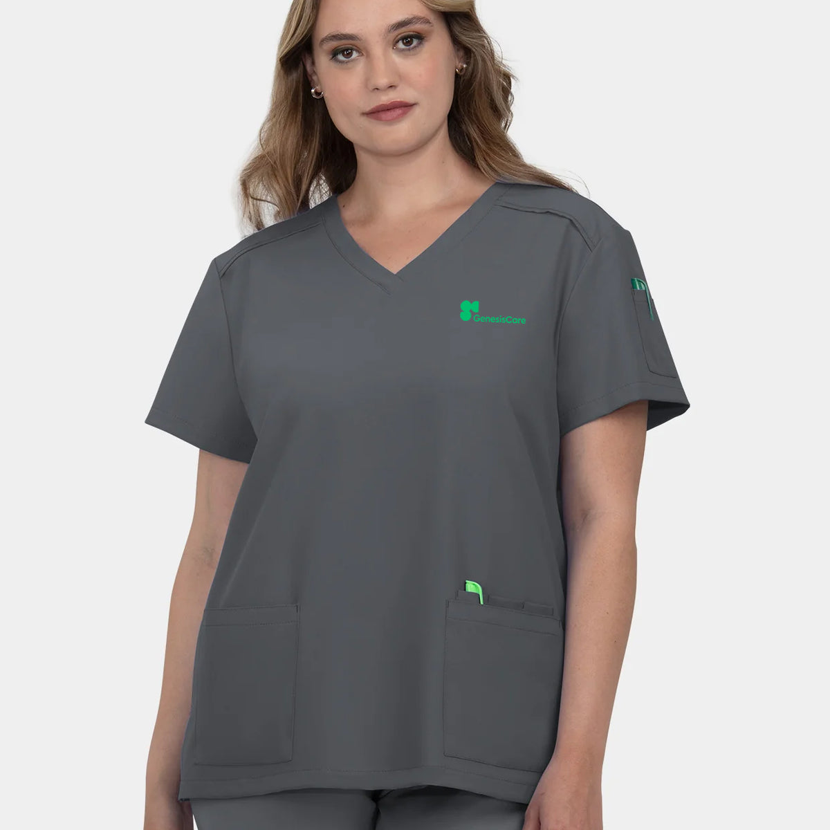 Genesis Care - Koi Cureology Cardi Scrub Top - Pewter – Happythreads UK
