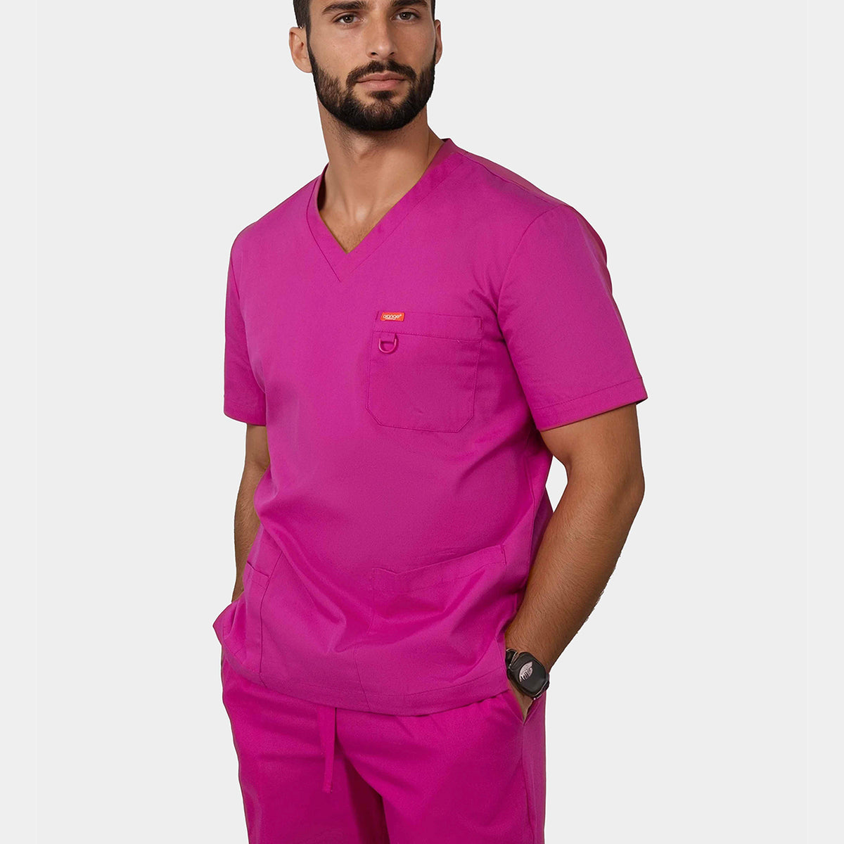 Unisex Orange Standard Balboa Scrub Top - Fierce Fuchsia – Happythreads UK