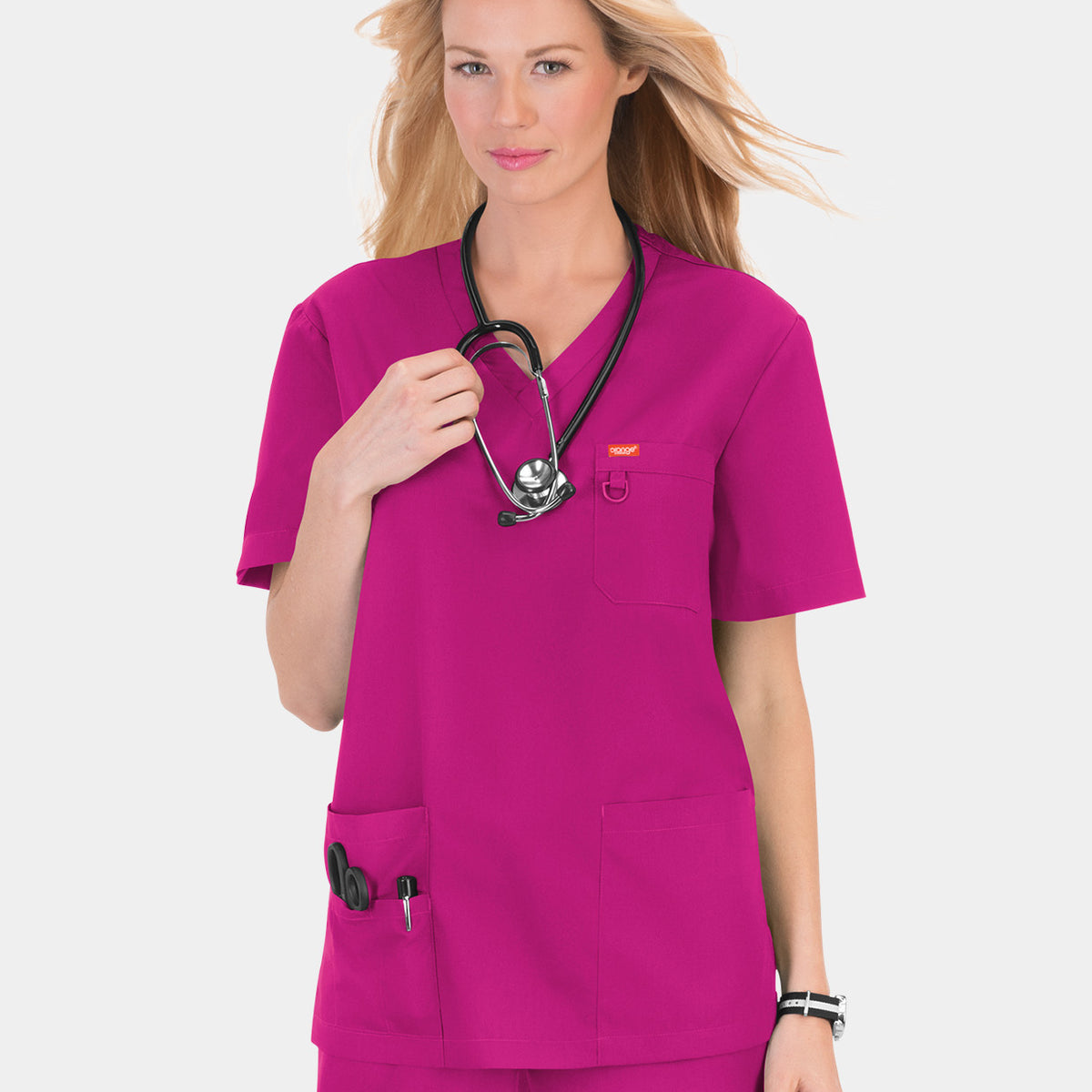 Orange Standard Balboa Scrub Top - Fierce Fuchsia – Happythreads UK